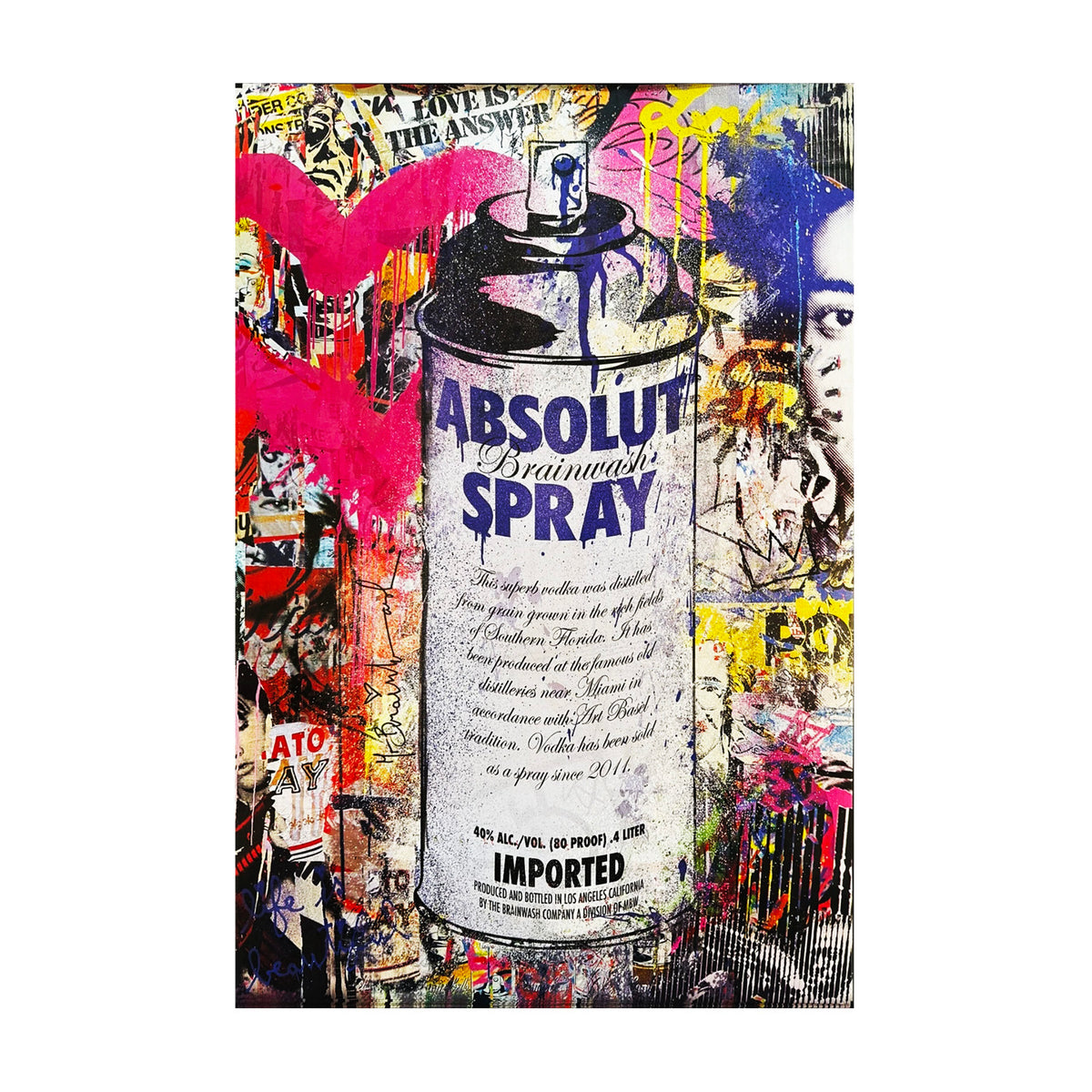 MR. BRAINWASH 'Absolut Spray Collage' (2011) Offset Lithograph Poster | Signari Gallery