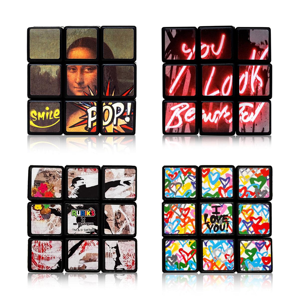 MR. BRAINWASH 'MBW x Rubik's' (2024) SET of 4 Designer Art Toys