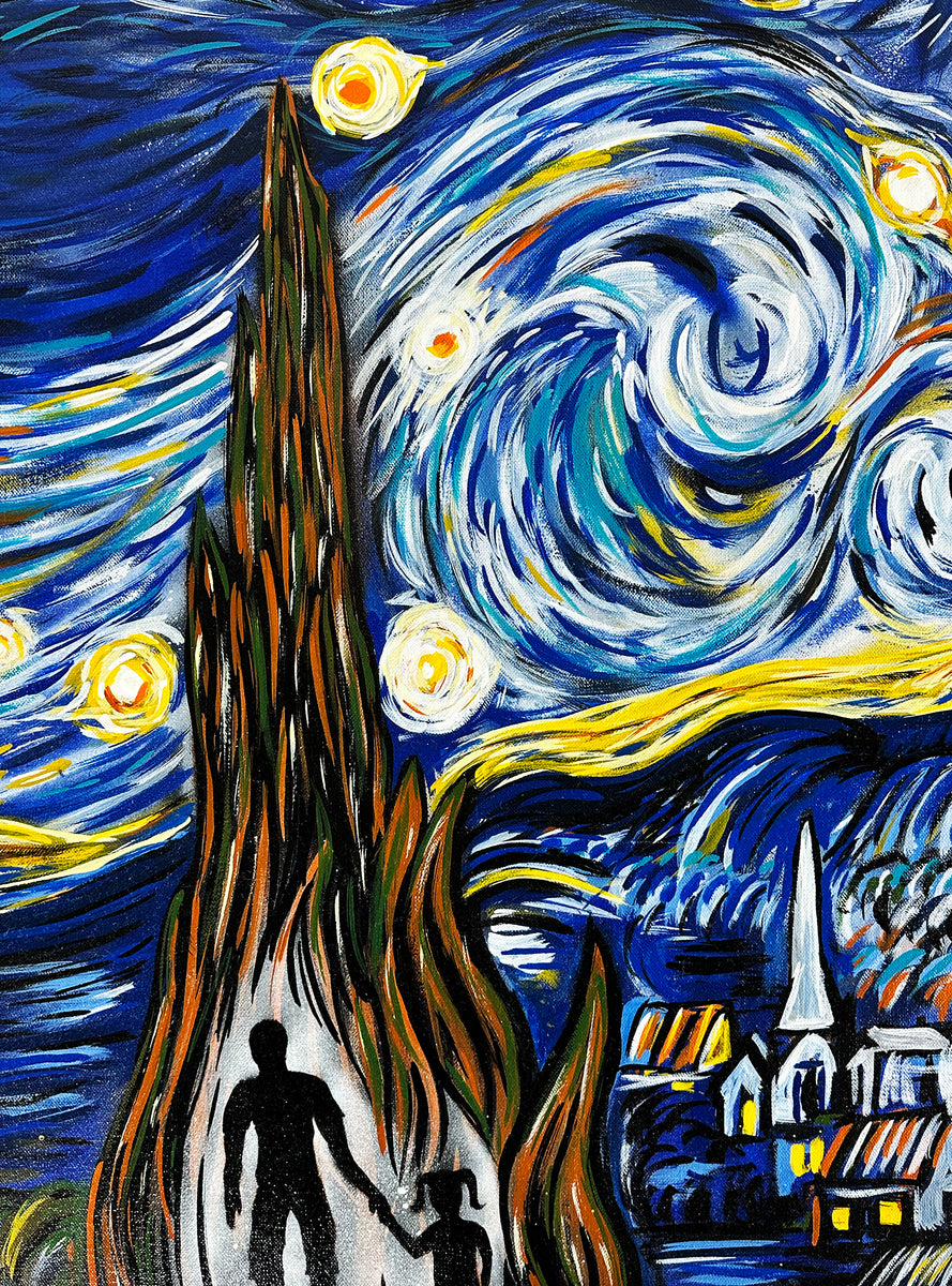 DANNY AYALA 'Starry Night: That's It' (2015) Original on Wrapped Canva