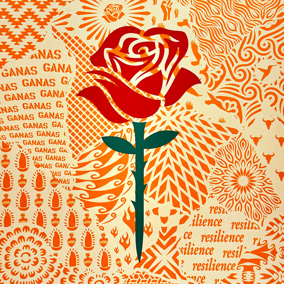 ERNESTO YERENA 'Dignity Rose Ganas Collage' (2020) Rare Screen Print ...