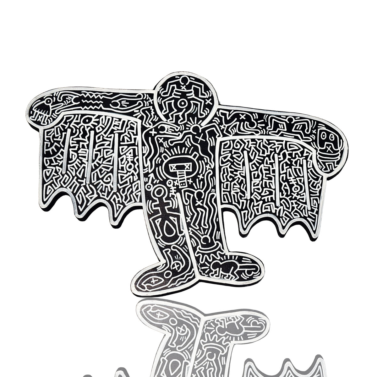 KEITH HARING 'Flying Devil' (1988) Hand-Painted/Doodled Original on ...