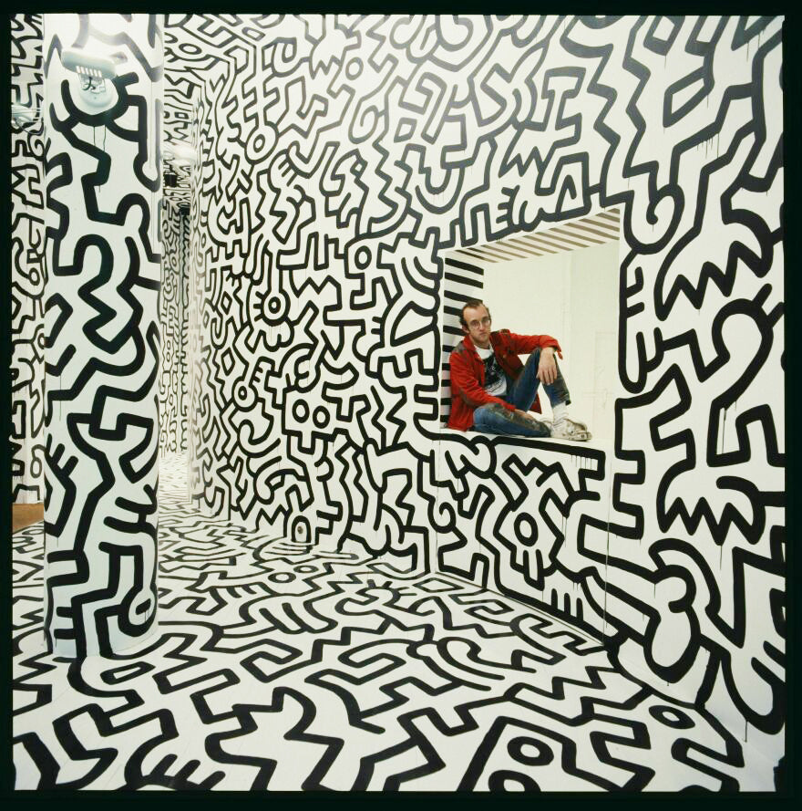 KEITH HARING 'Flying Devil' (1988) Hand-Painted/Doodled Original on ...